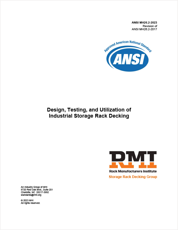 Revised ANSI MH26.2 Industrial Storage Rack Decking Standard Released